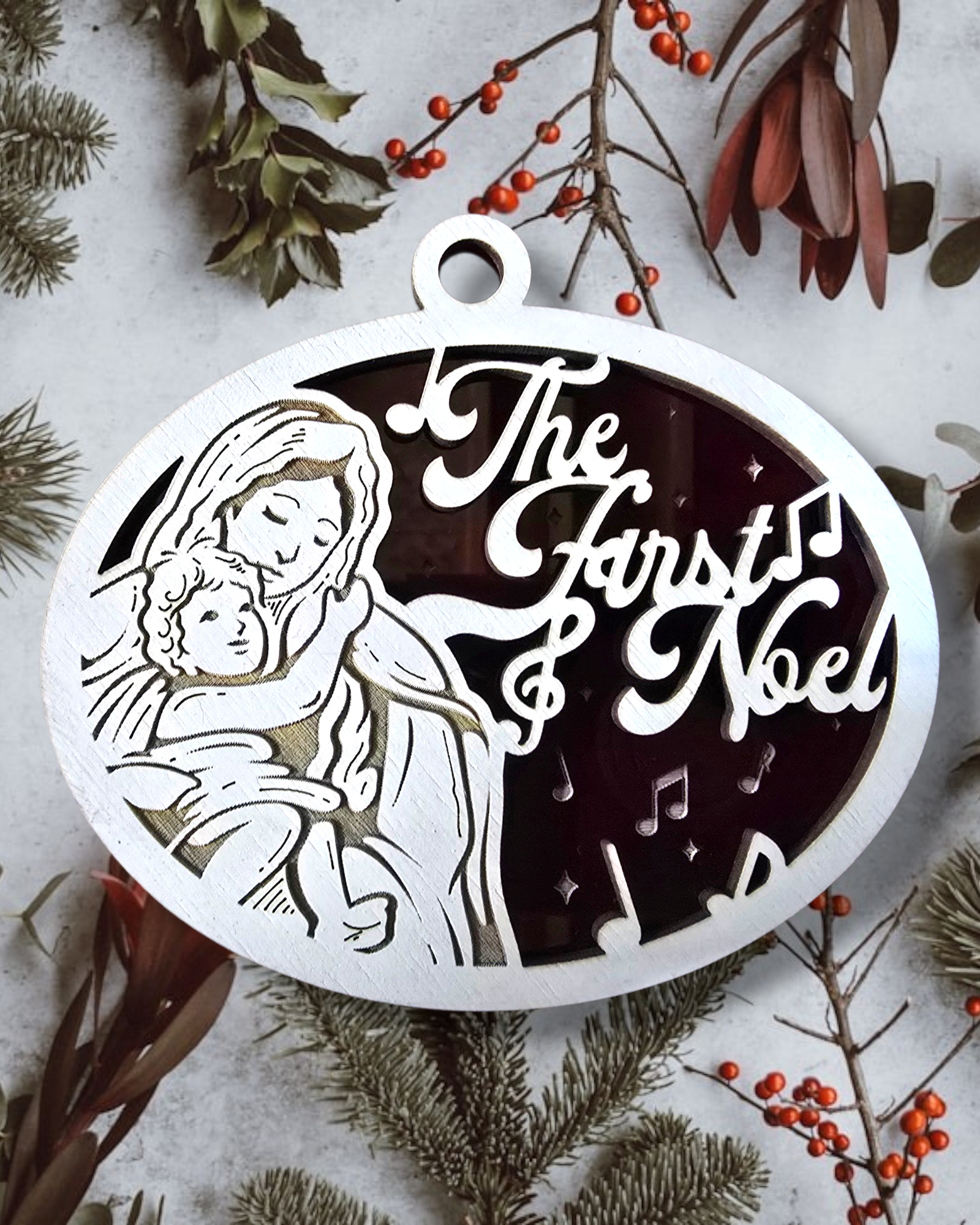 The First Noel Classic Christian Carol Ornament – 2 Dudes Designs