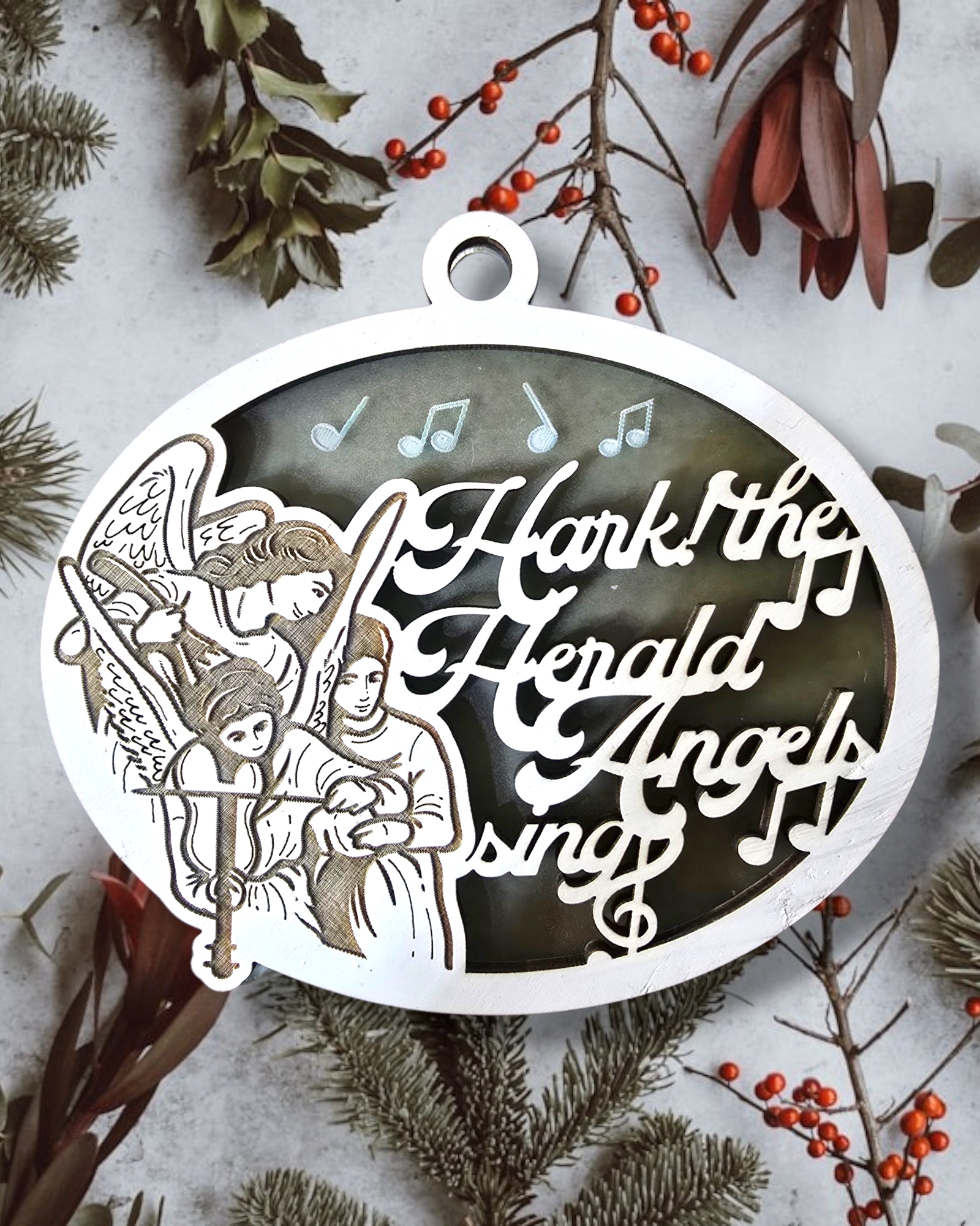 Hark the Herald Angels Sing Classic Christian Carol Ornament – 2 Dudes ...