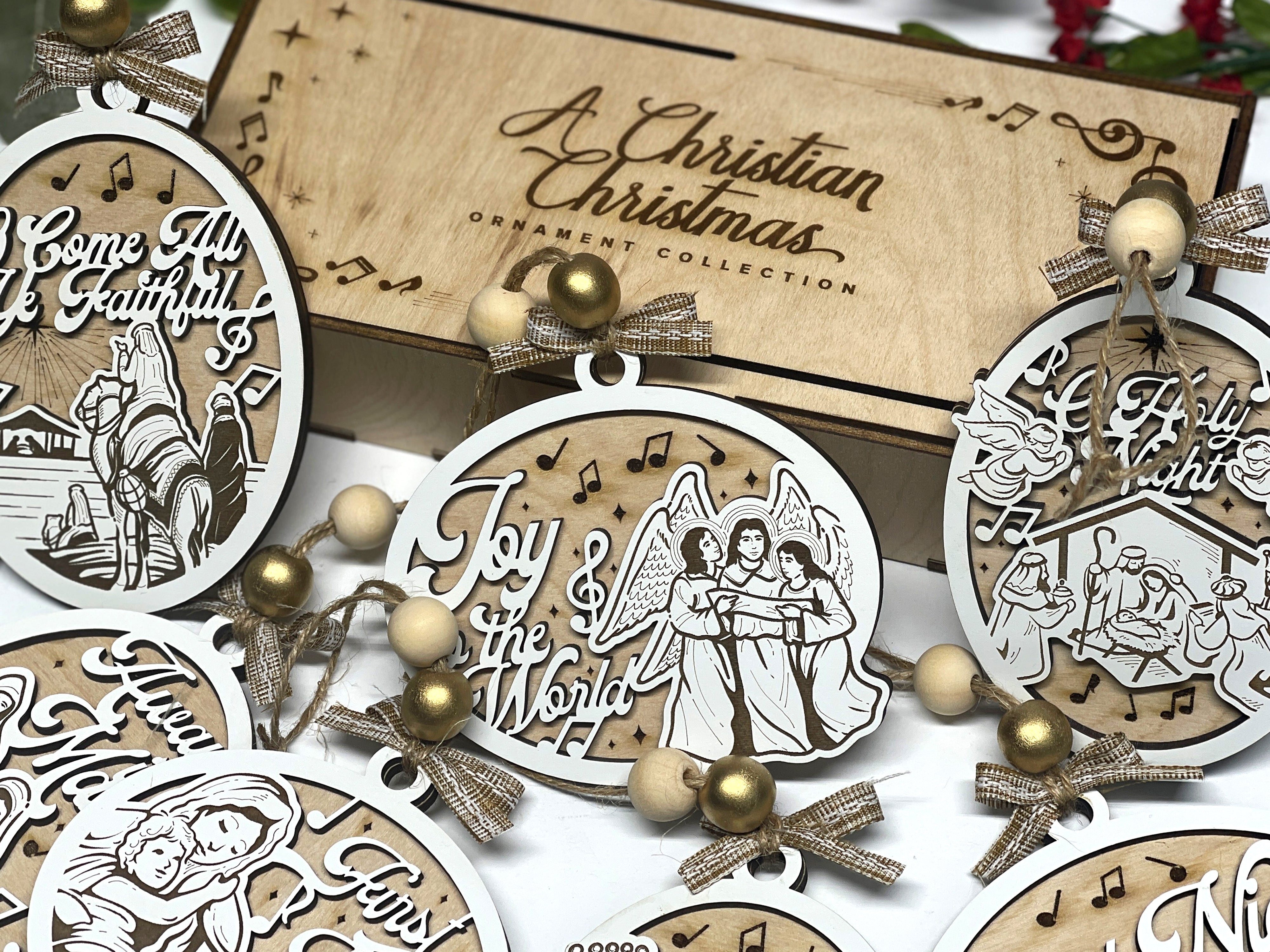 Classic Christian Carols Ornaments Collection – 2 Dudes Designs