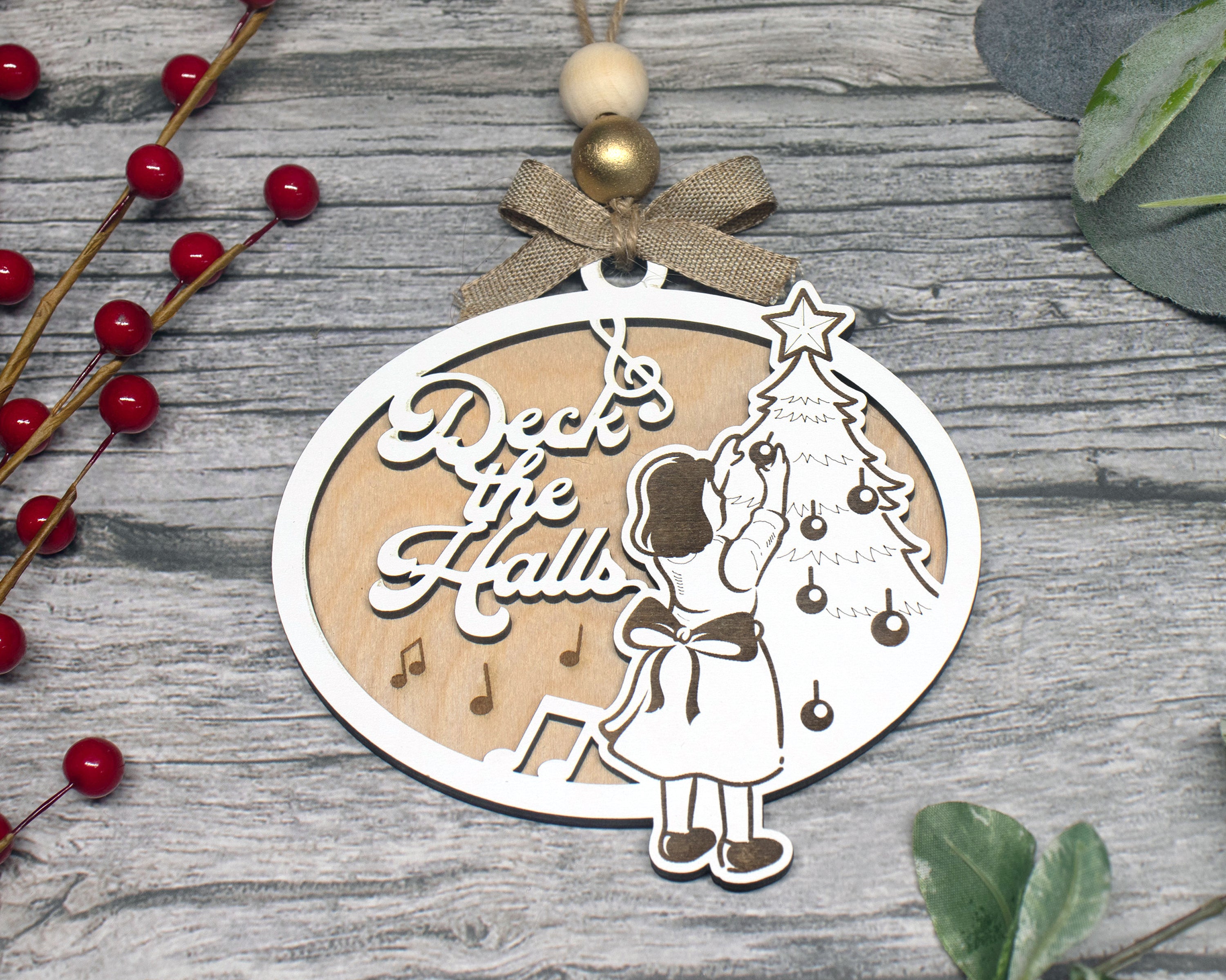 Deck the Halls Classic Christmas Carols Ornament – 2 Dudes Designs