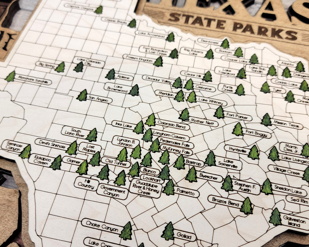 Texas State Park Map – 2 Dudes Designs