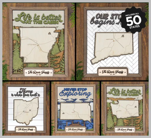 Alabama State Frame – 2 Dudes Designs