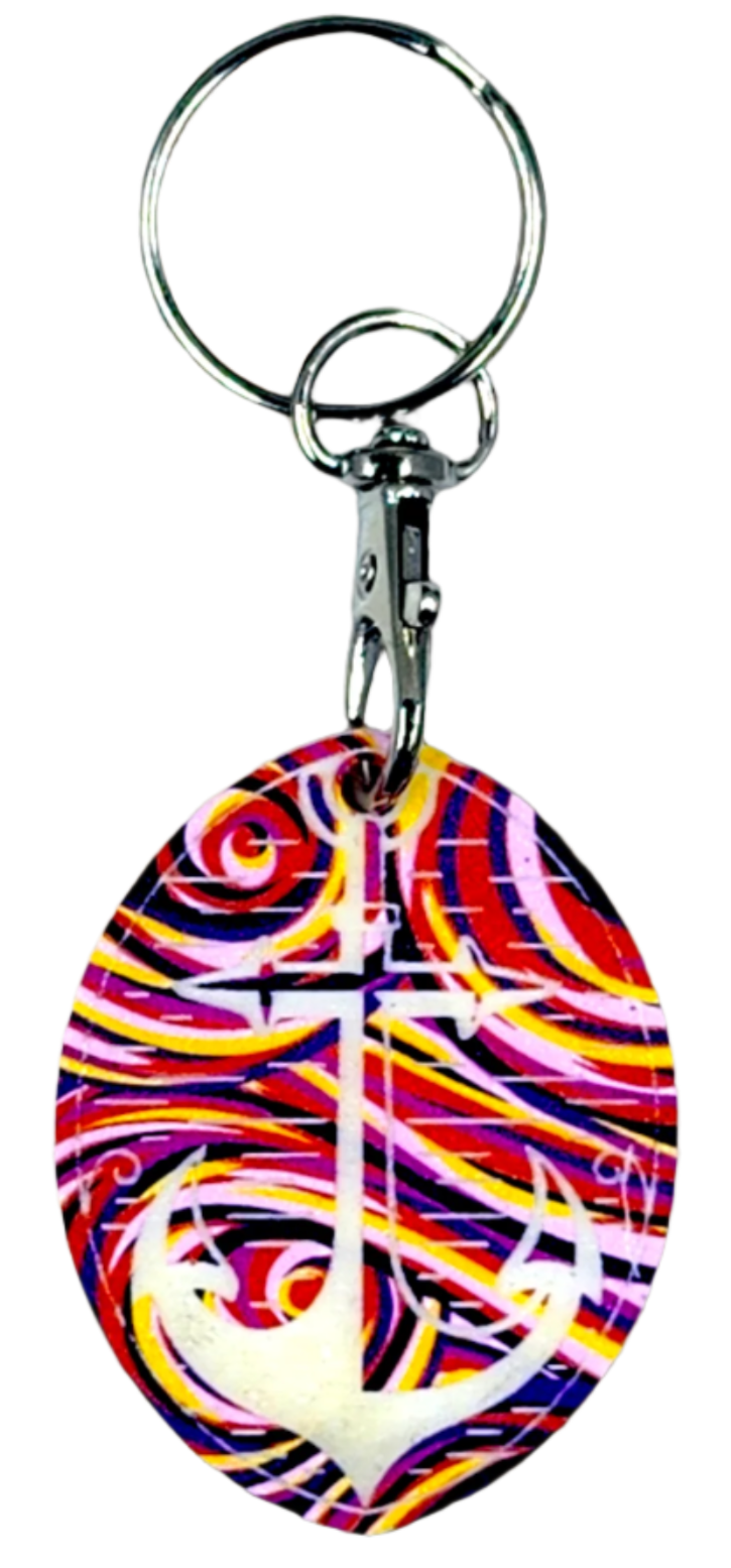 Swirl Anchor Keychain – 2 Dudes Designs